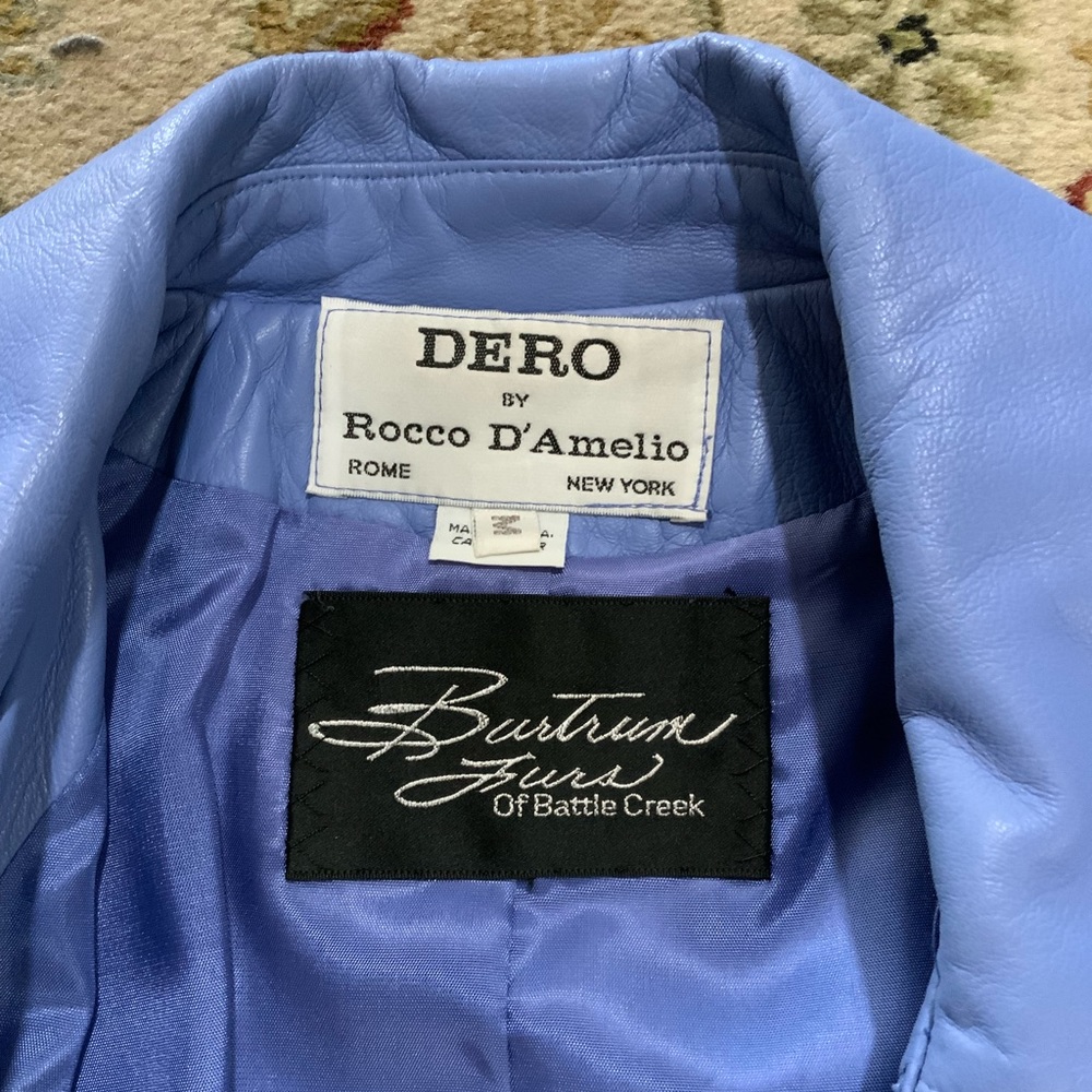 Dero By Rocco D’amelio Periwinkle Leather Jacket Size… - Gem